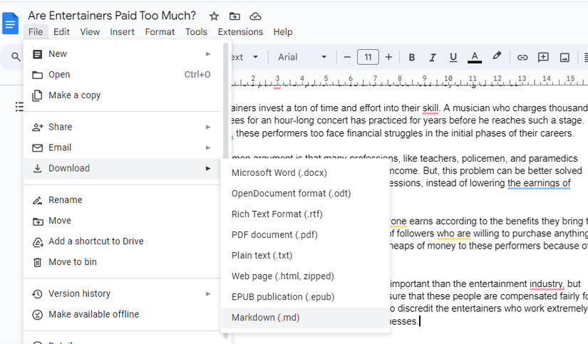 How to Use Markdown in Google Docs