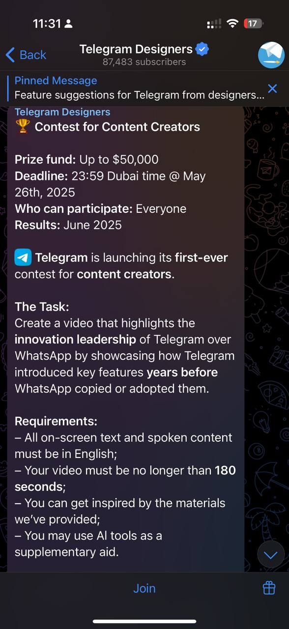 Telegram Is Offering $50,000 for the Best WhatsApp Roast