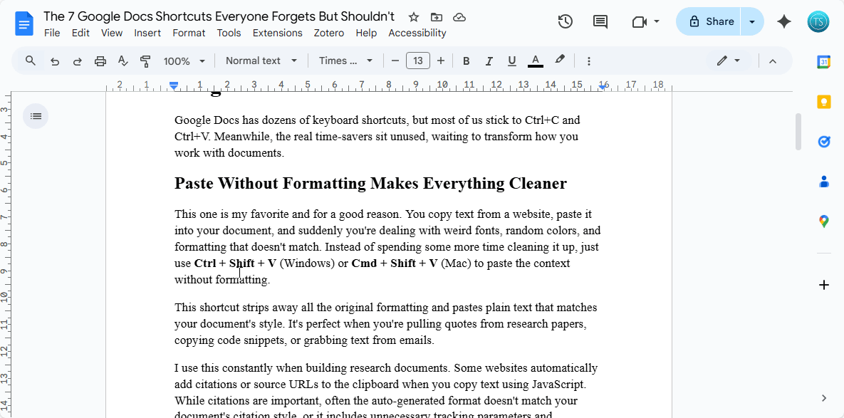 The 7 Google Docs Shortcuts Everyone Forgets But Shouldn't