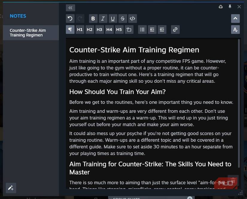 How to Use Steam Notes
