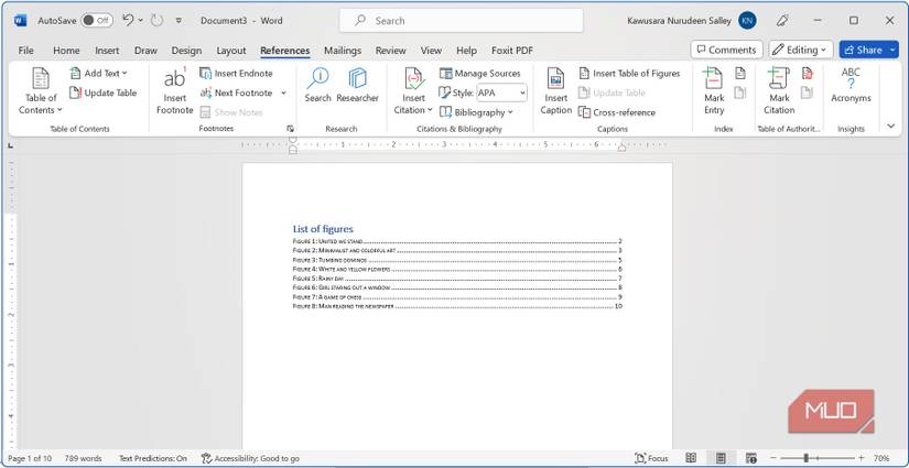 How to Insert a List of Tables and Figures in Microsoft Word