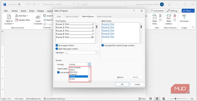 How to Insert a List of Tables and Figures in Microsoft Word