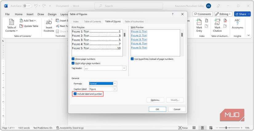 How to Insert a List of Tables and Figures in Microsoft Word